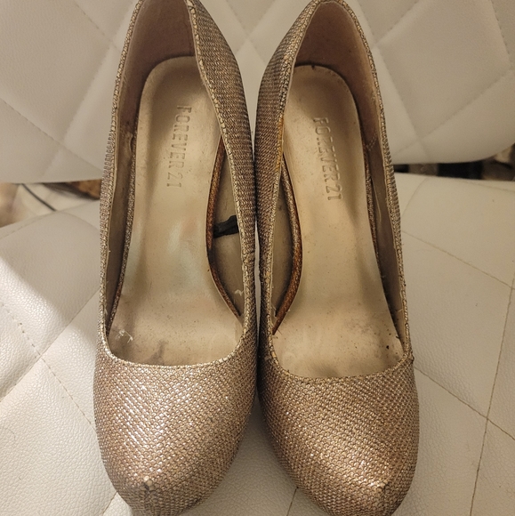 Forever 21 | Shoes | Sparkling Stilettos Gold 5 Inch Heal | Poshmark